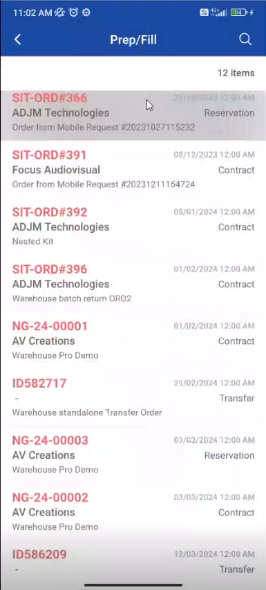 Batch Receive Transfer Orders